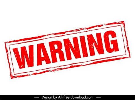 Stamp Warning Template Flat Classic Rectangular Shape Vectors Graphic Art Designs In Editable