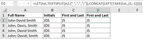 Extracting Initials In Excel