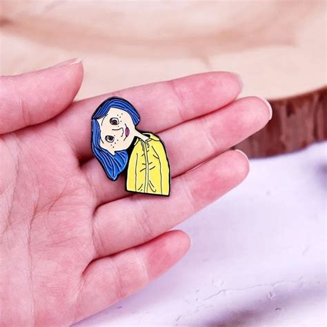 Coraline ‘tilted Head Enamel Pin Distinct Pins Coraline ‘tilted Head Enamel Pin Distinct Pins