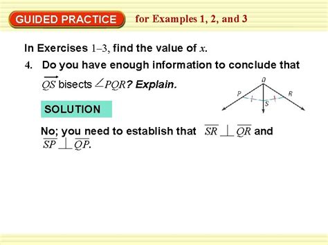 Example 1 Use The Angle Bisector Theorems Find
