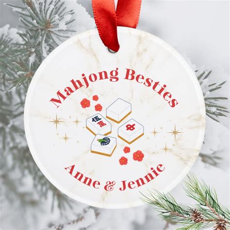 Mahjong Ornament Custom Mahjong Besties Personalized Christmas Ornament