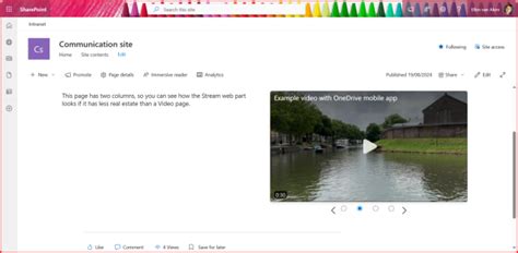 video on sharepoint pages stream web part ellen s digital workplace
