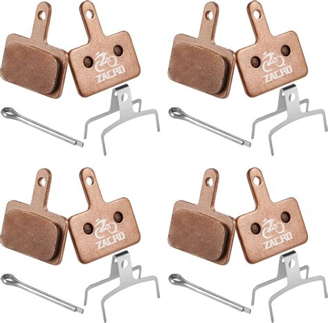 Zacro Bike Brake Pads 4 Pairs Semi Metallic Bicycle Disc Brake Pads Fit For Tektro Shimano Trp