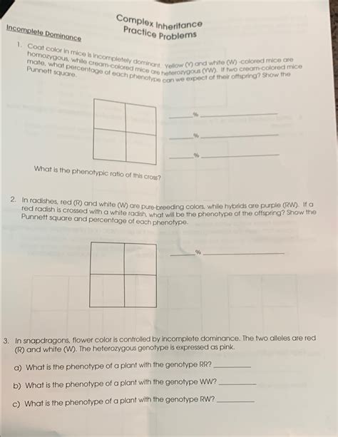 Solved Complex Inheritance Practic θ ﻿problemsincomplete