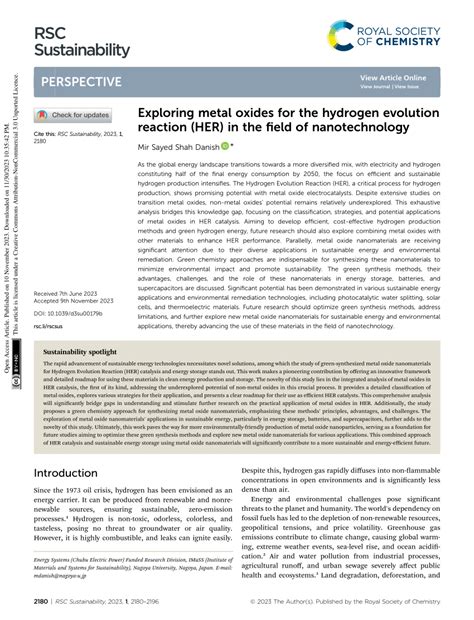 Pdf Exploring Metal Oxides For Hydrogen Evolution Reaction Her In The Field Of Nanotechnology