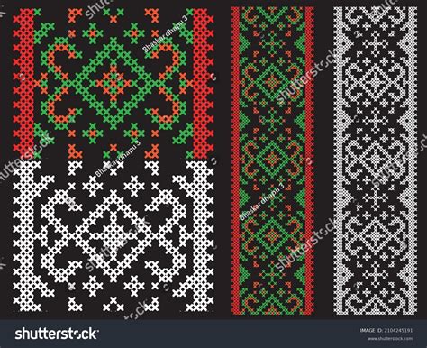 Tribal Pattern Assamese Pattern Northeast India Stock Vector Royalty