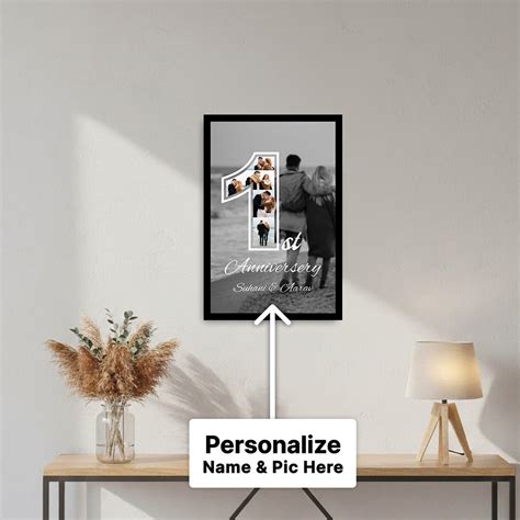Personalized Anniversary Photo Frame Custom Couple Photo Collage Wall