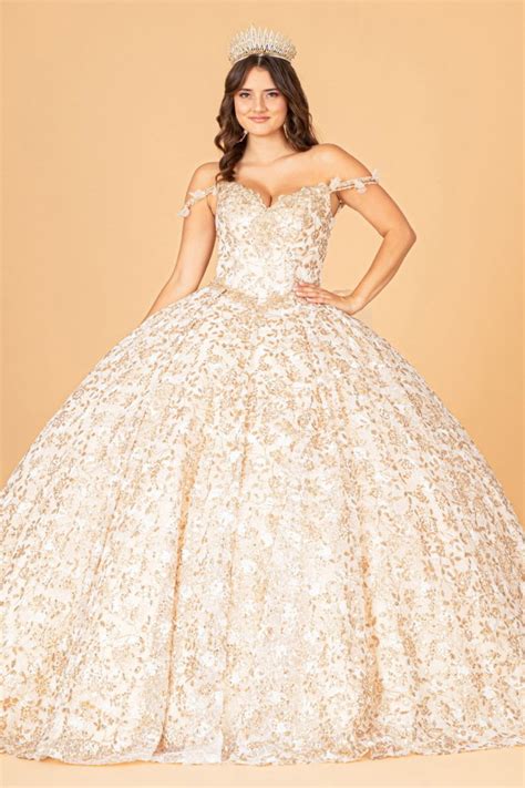 5 Champagne Quinceanera Dress For Glamour Themed Party Gls