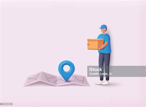 배달원과 상자 소포 패키지 상자를 가진 남자 캐릭터 3d 벡터 그림입니다 개념에 대한 스톡 벡터 아트 및 기타 이미지 개념 기업 재무와 산업 남자 Istock