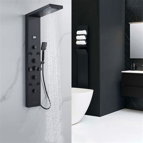Build Your Home 8 Jet Rainfall Shower Panel System Tower With Rainfall Waterfall Shower Head