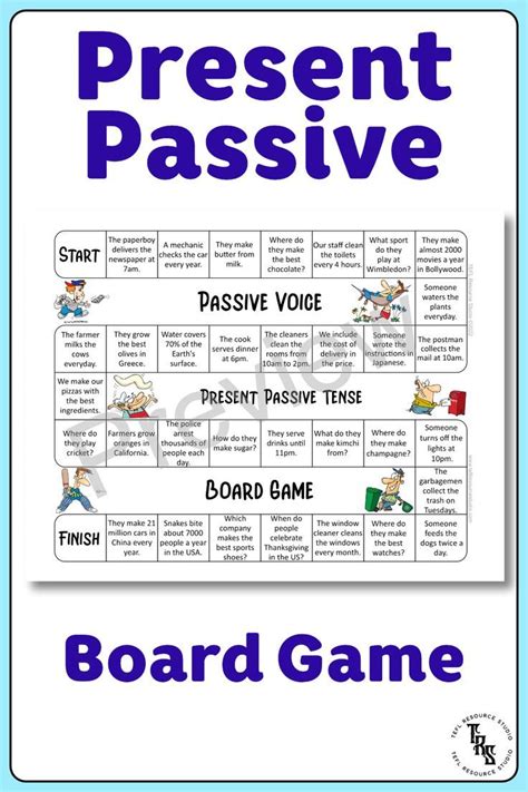 Present Passive Board Game Esl Passive Voice Speaking Activity