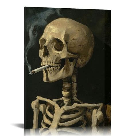 Van Gogh Skull Of A Skeleton With Burning Art Prints Poster Famous