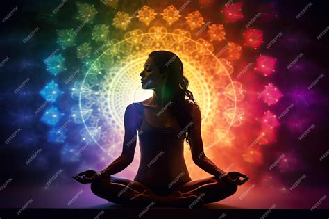 Premium Photo Chakra And Light During Meditation In Silhouette