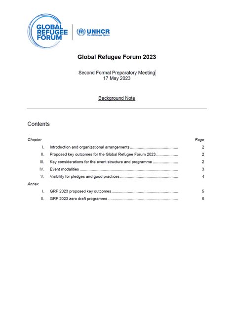 Background Document Second Formal Preparatory Meeting For Grf 2023 Icva