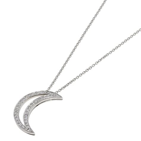 Tiffany Moon Diamond Necklace In Platinum Pt950 For Women Tiffany And Co