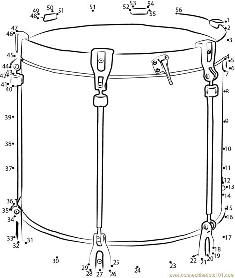 Scottish Tenor Drum Dot To Dot Printable Worksheet Connect The Dots