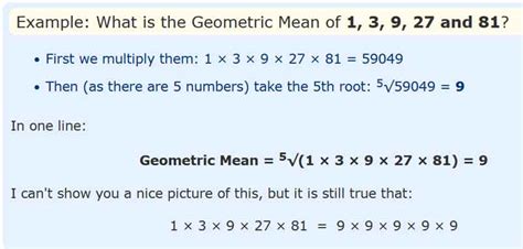 Geometric Mean Formula