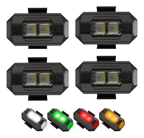 4 Mini Luz Led Estrobo Con Iman Usb Para Moto Bici 7 Colores Meses Sin Interés