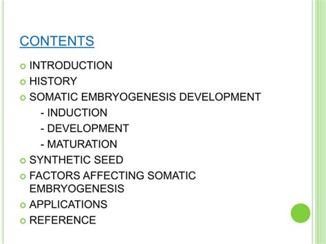 Somatic Embryogenesis In Plant Tissue Culture Pptx Infertility