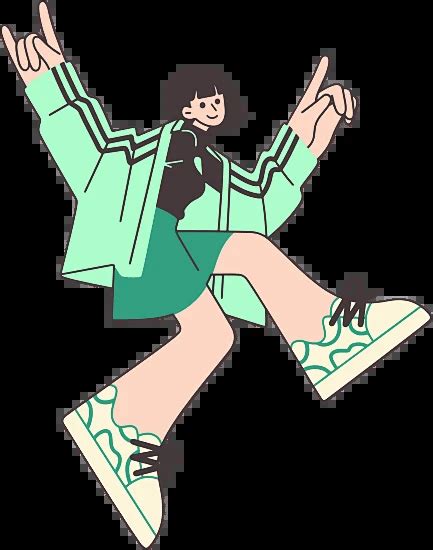 Canva 庆祝时尚人物手绘插画 青年 Maev O4vpys 花瓣网