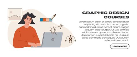 graphic design course web banner landing page template designer