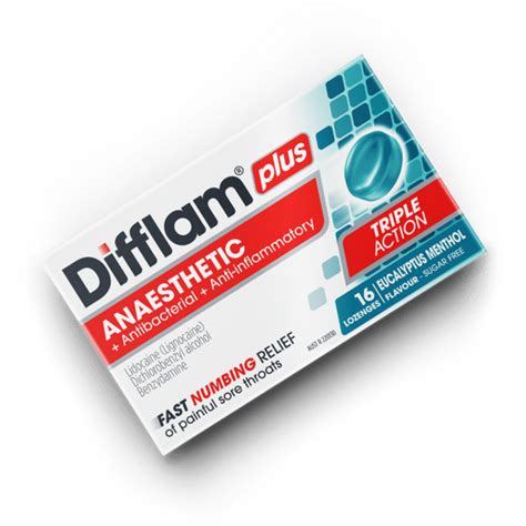 Difflam Plus Anaesthetic Lozenges Eucalyptus Menthol
