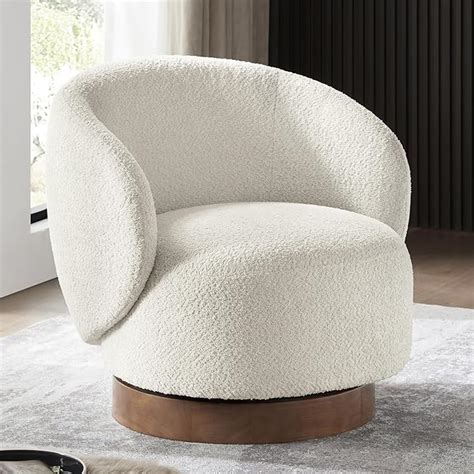 Kislot Swivel Accent Chair Round Barrel Armchair