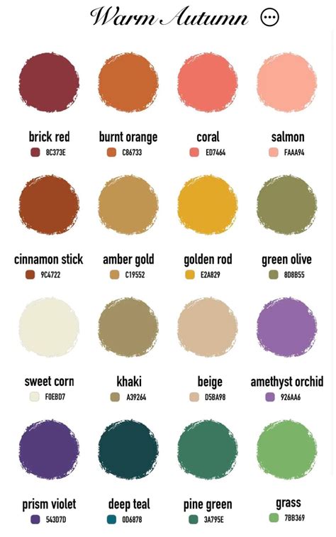 Warm Autumn Color Palette Artofit