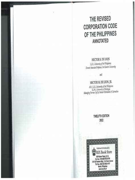 The Revised Corporation Code Of The Phils12th Edition Pdf