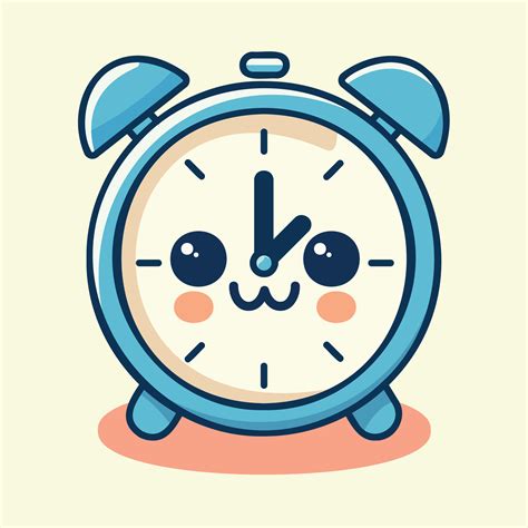 Round Blue Clock Icon Vector Cute Cartoon Illustration 41456765 Vector Art At Vecteezy