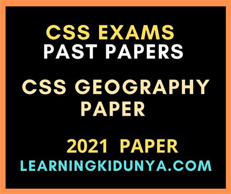 Css Geography Paper 2021 In Pdf