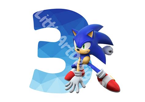 Printable Sonic The Hedgehog 3rd Birthday Cake Topper Digital