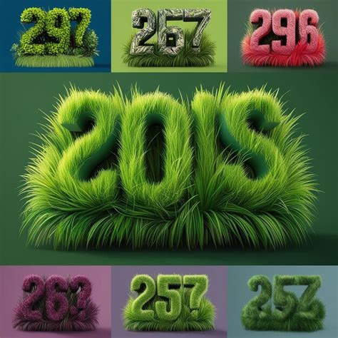 3d Realitsic Grass Editable Text Effect Premium Ai Generated Image