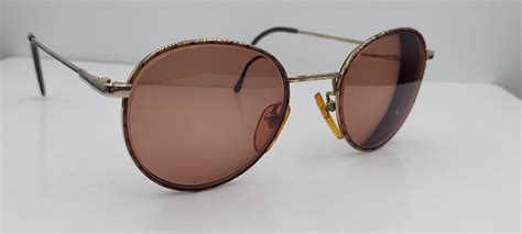 Vintage Brown Gold Round Sunglasses Frames Only Gem