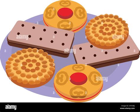 Plate Of Biscuits Stock Vector Images Alamy
