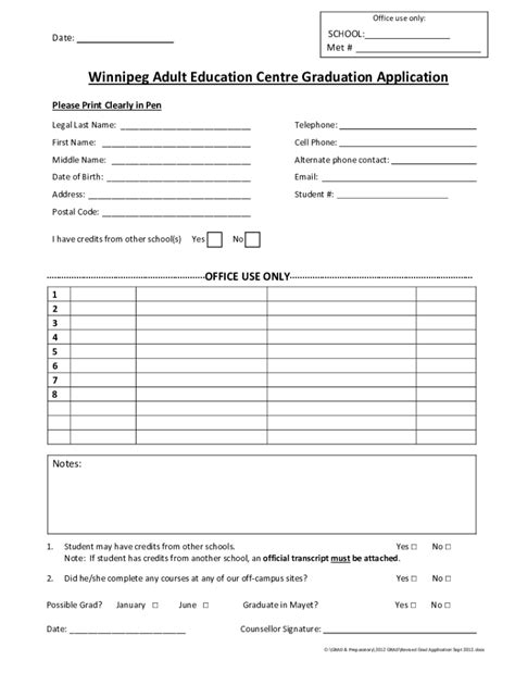 Fillable Online Grad Application Form Fax Email Print Pdffiller