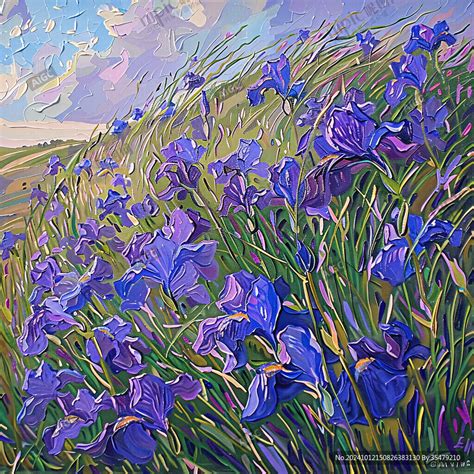Ai创作图油画鸢尾花装饰画 油画风格鸢尾花素材 油画鸢尾花图案 原创油画油紫色花 油画棒鸢尾花 紫花儿油画 鸢尾花油画写生 鸢尾花插画 紫色