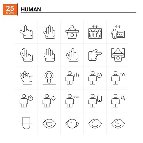 25 Human Icon Set Vector Background 14739047 Vector Art At Vecteezy