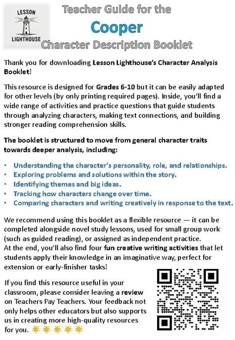 Cooper Clay One Of Us Is Lying Character Review Activity Creative Writing