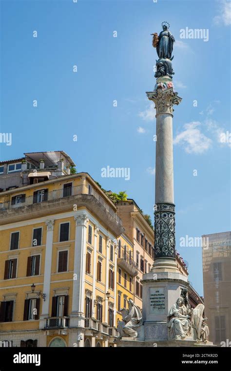 Rome Lazio Region Italy Saint John Bosco And The Column To The