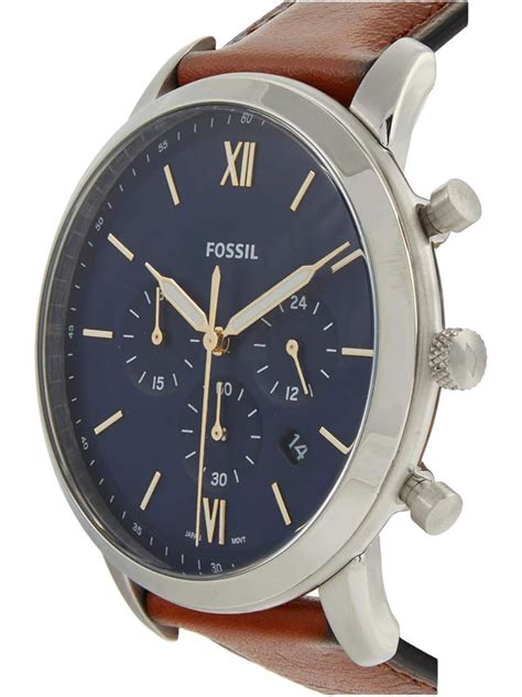 Fossil Ch2565 Cuff Chronograph Leather Watch Brown Leather Band Tan