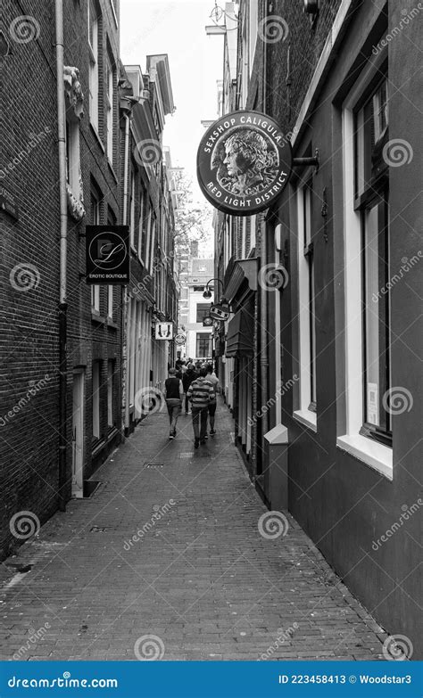 Amsterdam Netherlands June 06 2021 Red Light District Sex Shop