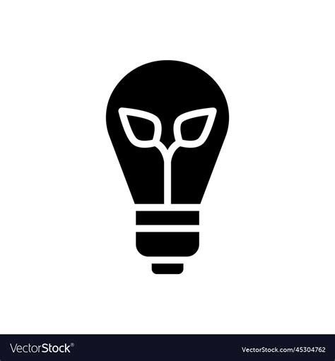 Energy Efficient Light Bulb Black Glyph Icon Vector Image