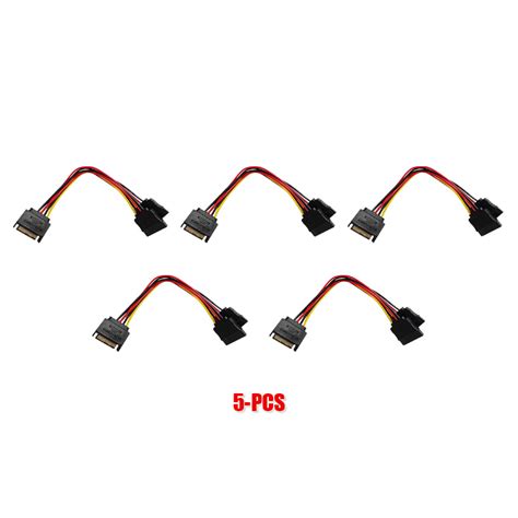 Pc First Sata Power Supply Male To Dual Sata Female Y Splitter Cable 5inc 15 Pin Power Interface