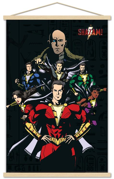 Dc Comics Movie Shazam Group Wall Poster With Magnetic Frame 22 375