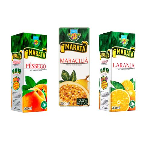 3 Unidades Suco Marata 200ml Varios Sabores Shopee Brasil