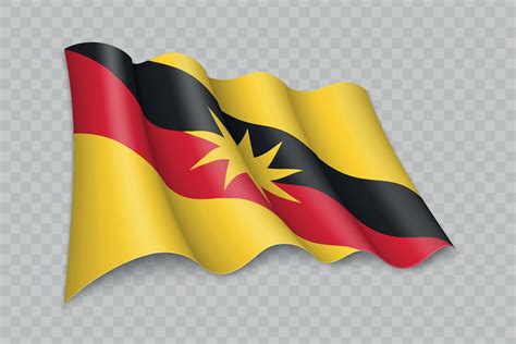 3d Realistic Waving Flag Of Sarawak Is A State Of Malaysia 25355098 Vector Art At Vecteezy