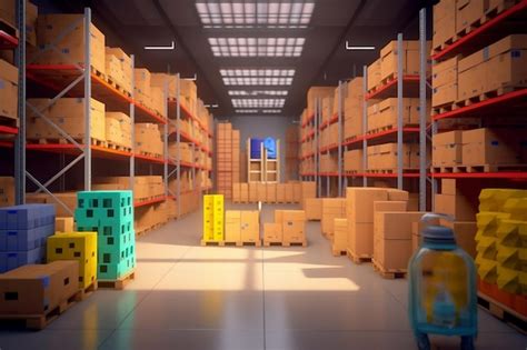 Premium Ai Image Optimized Inventory Management A 3d Store Shop With