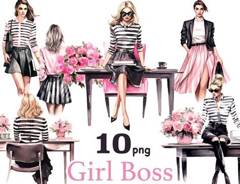 Girl Boss Clipart Fashion Business Women Png Digital Download Etsy
