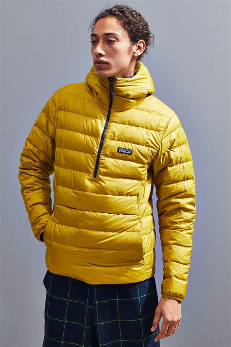 Patagonia Down Puffer Jacket Men Pullover Yellow Gold Katie Considers